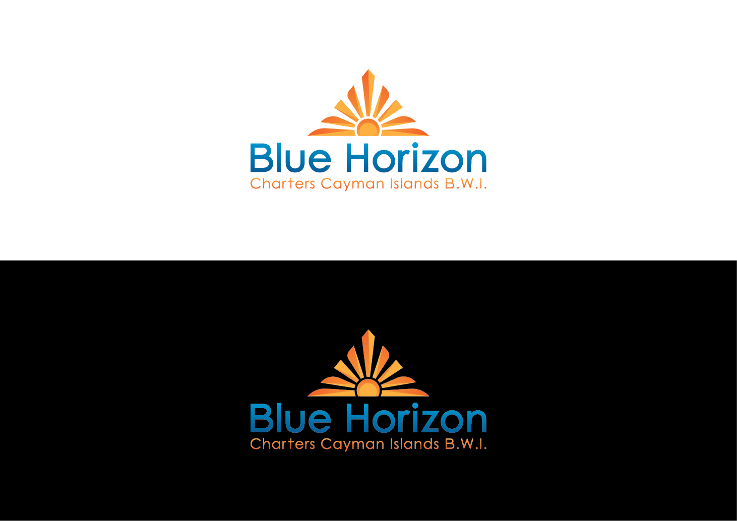 Logo Design for Blue Horizon Charters Cayman Islands B.W.I. by art by ...
