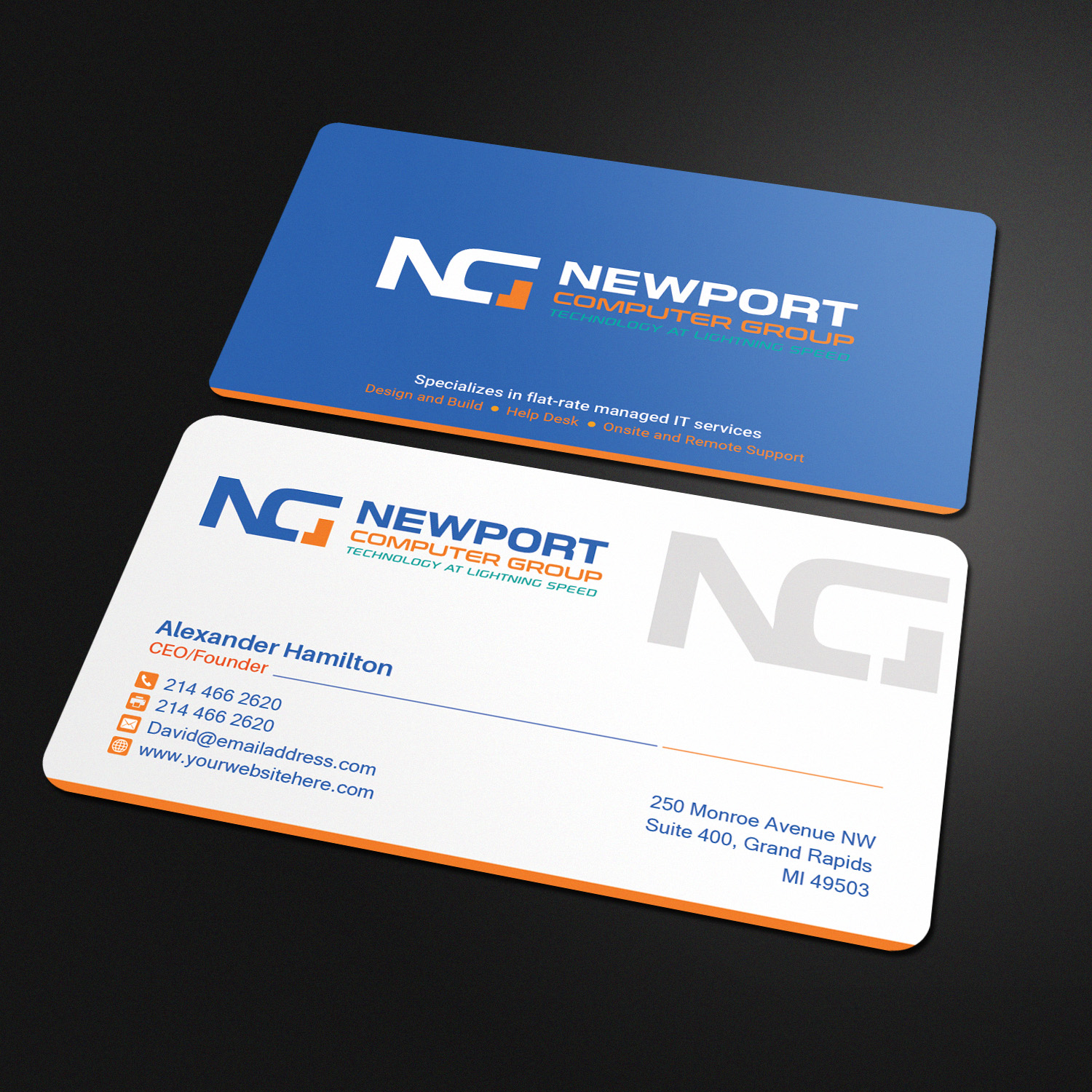 Elegant, Playful, It Company Business Card Design for Newport Computer ...