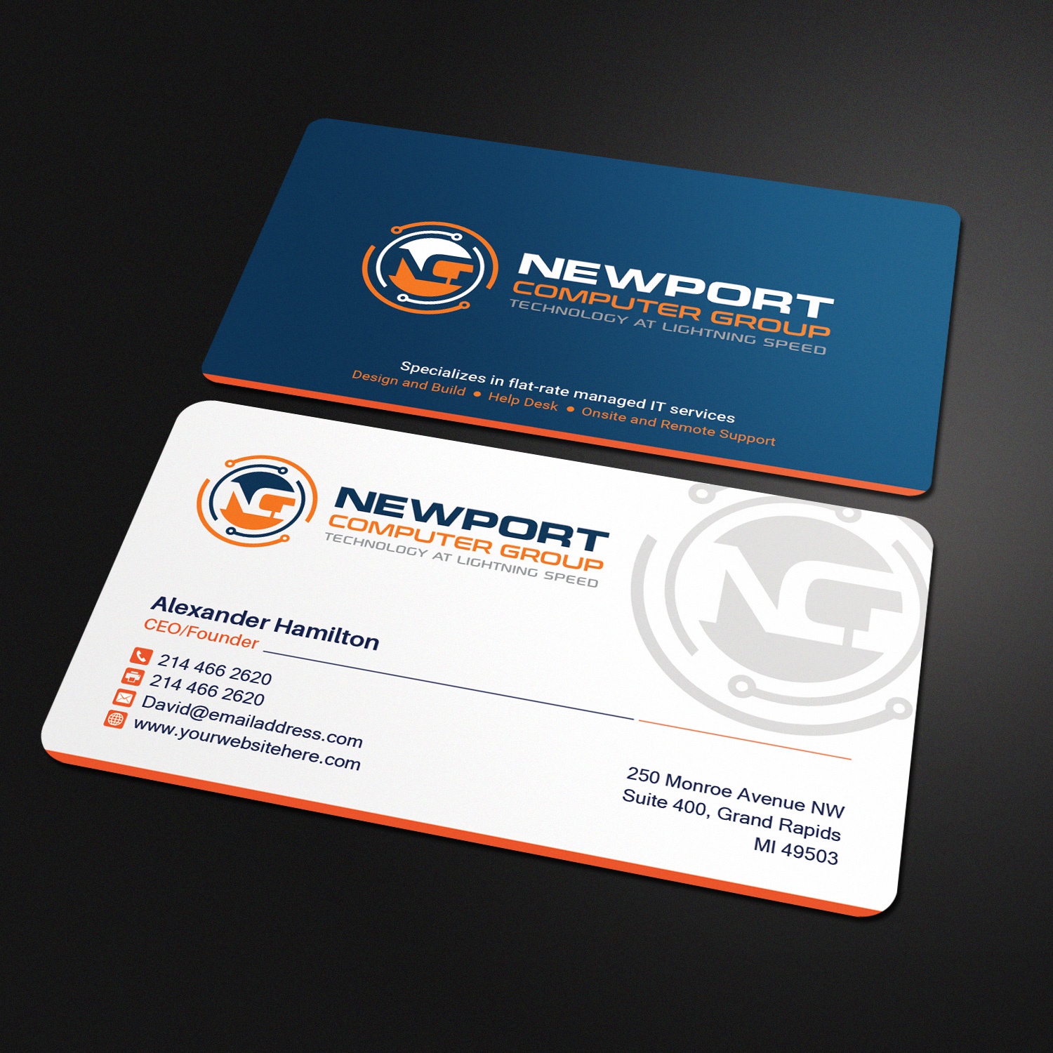 Elegant, Playful, It Company Business Card Design for Newport Computer ...