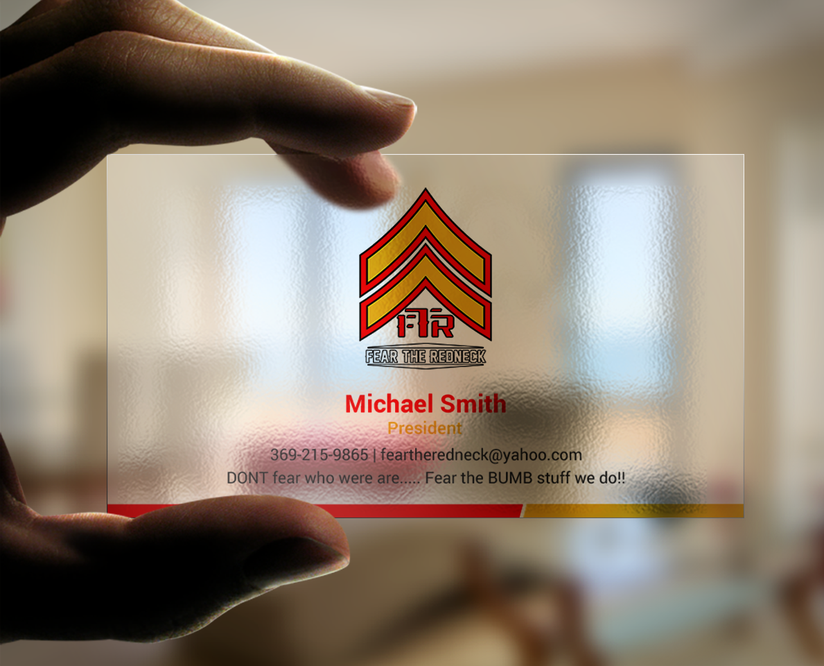 Bold, Playful, Apparel Store Business Card Design for Fear the Redneck ...