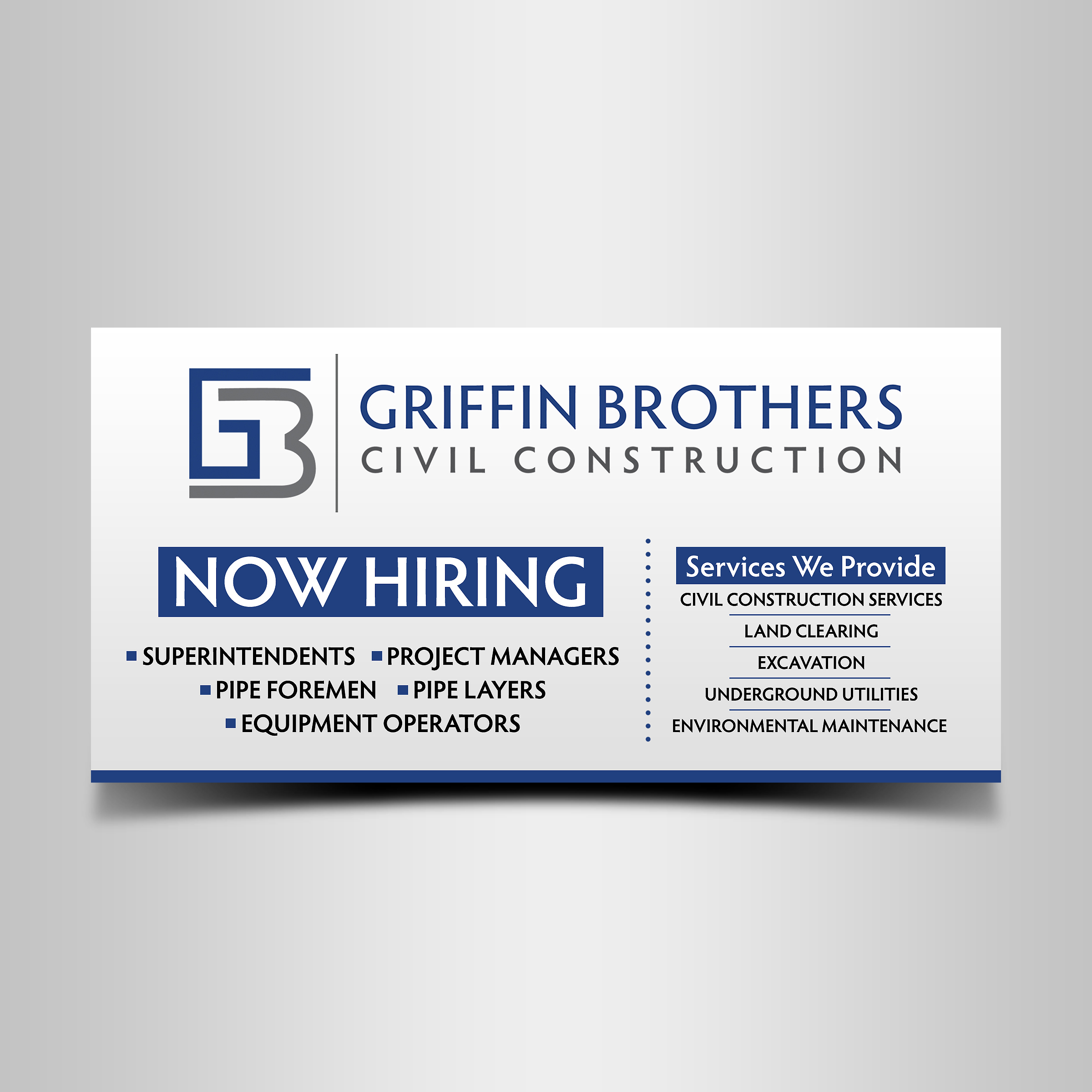 Professional, Bold, Construction Company Signage Design for a Company ...