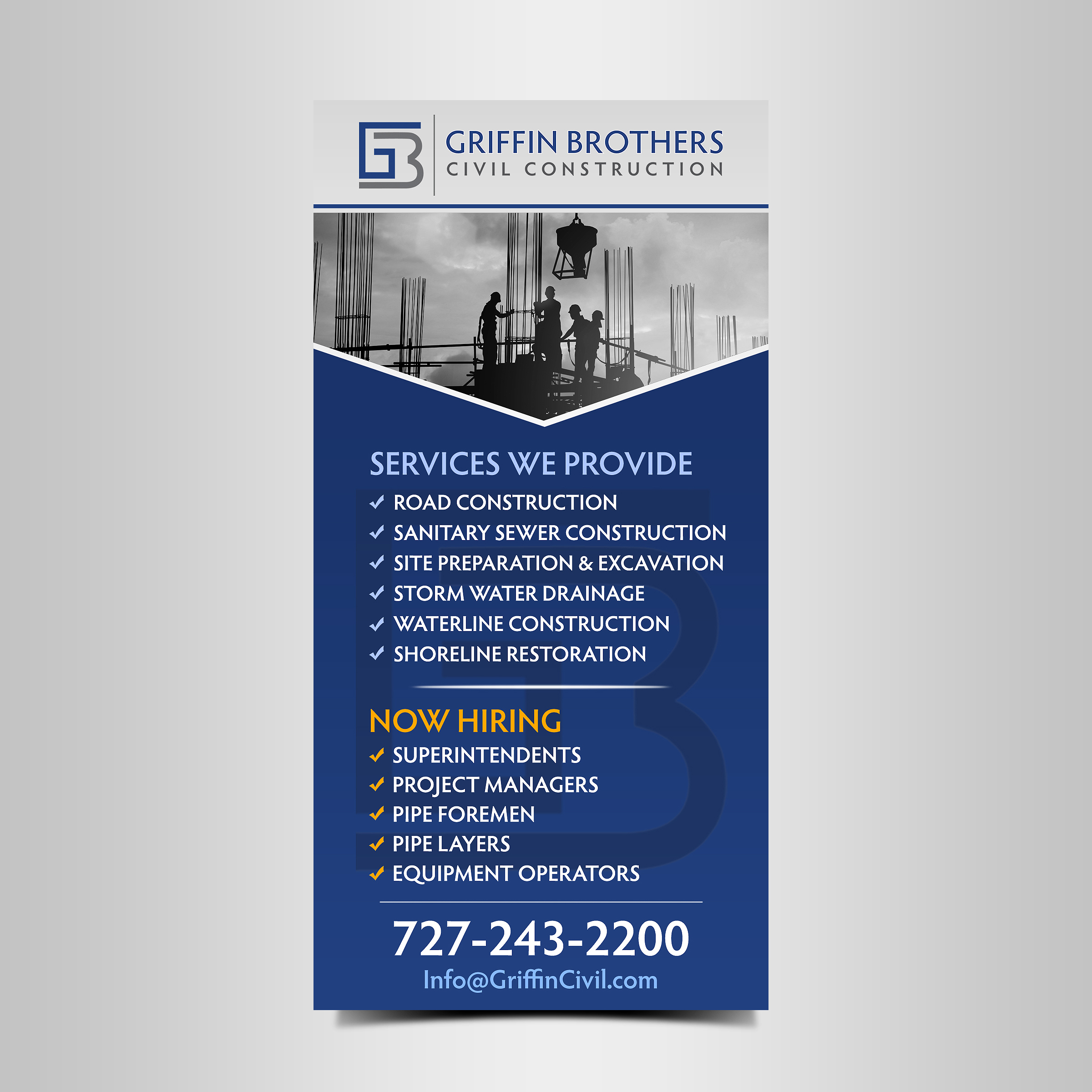 Professional, Bold, Construction Company Signage Design for a Company ...