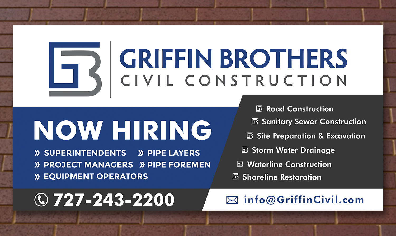 Professional, Bold, Construction Company Signage Design for a Company ...