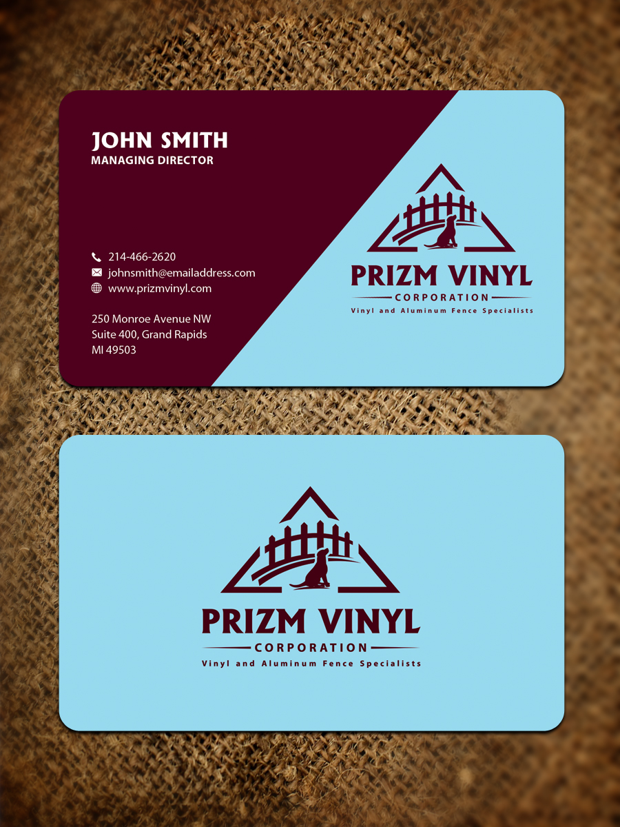 Business Card Design for Prizm Vinyl Corporation by Sandaruwan | Design ...