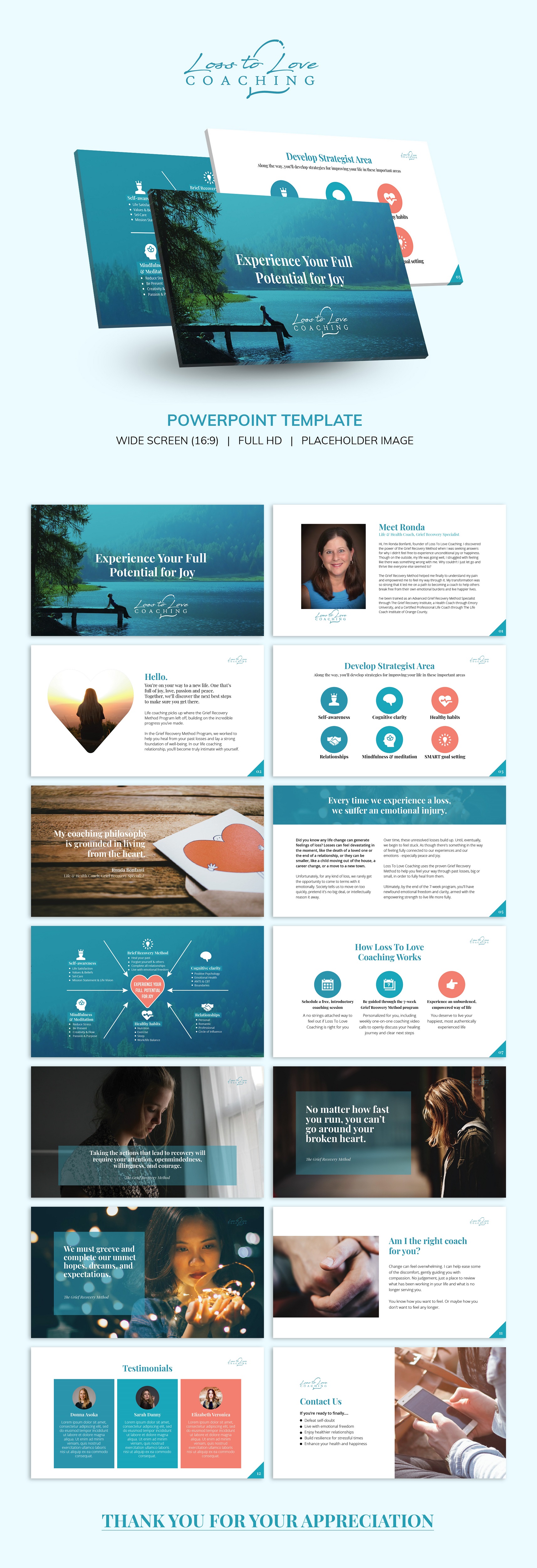 Personable, Elegant, Life Coaching PowerPoint Design for Loss To Love ...