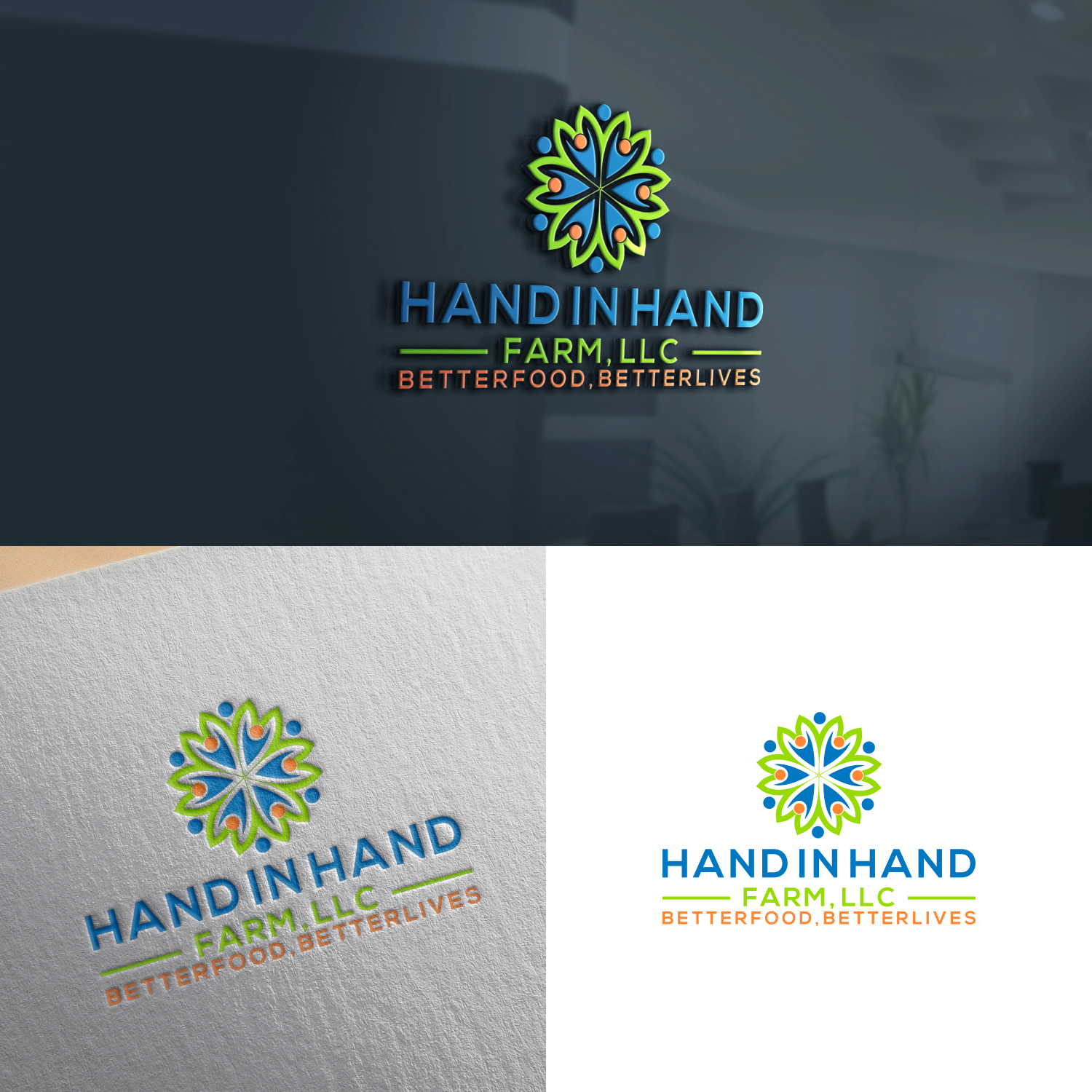 Bold, Serious, Farming Logo Design for Hand In Hand Farm, LLC. We would ...