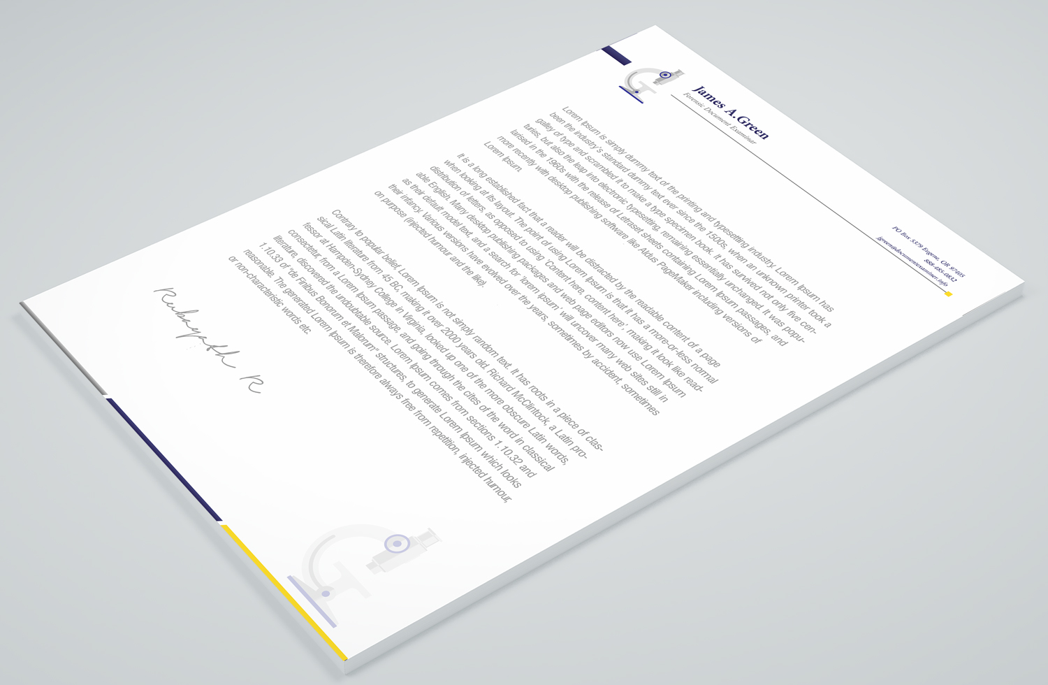 Professional, Serious Stationery Design for Forensic Document Examiner ...