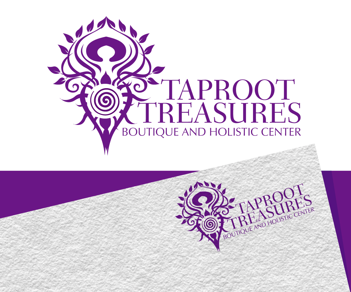 Elegant, Modern Logo Design for Taproot Treasures Boutique and Holistic ...