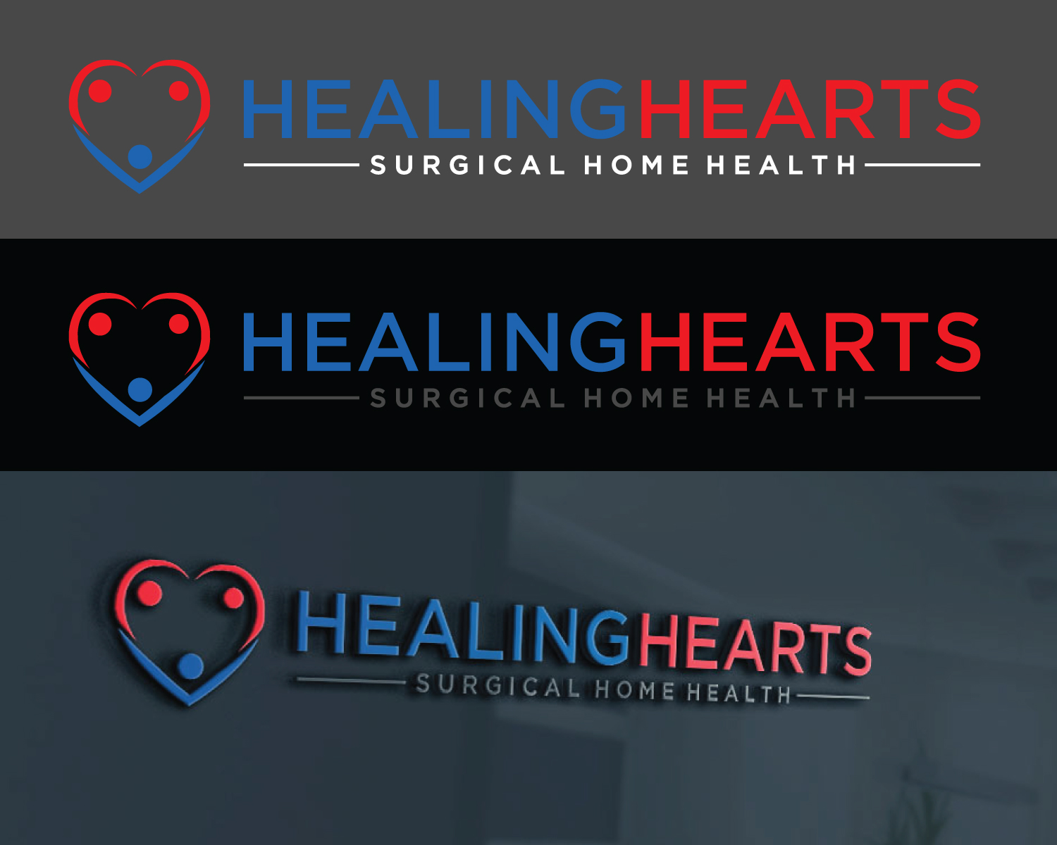Modern, Bold, Home Health Care Logo Design for Healing Hearts Surgical ...