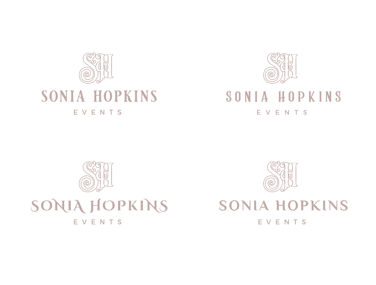 Bold, Masculine Logo Design for Sonia Hopkins Events by wonderland ...