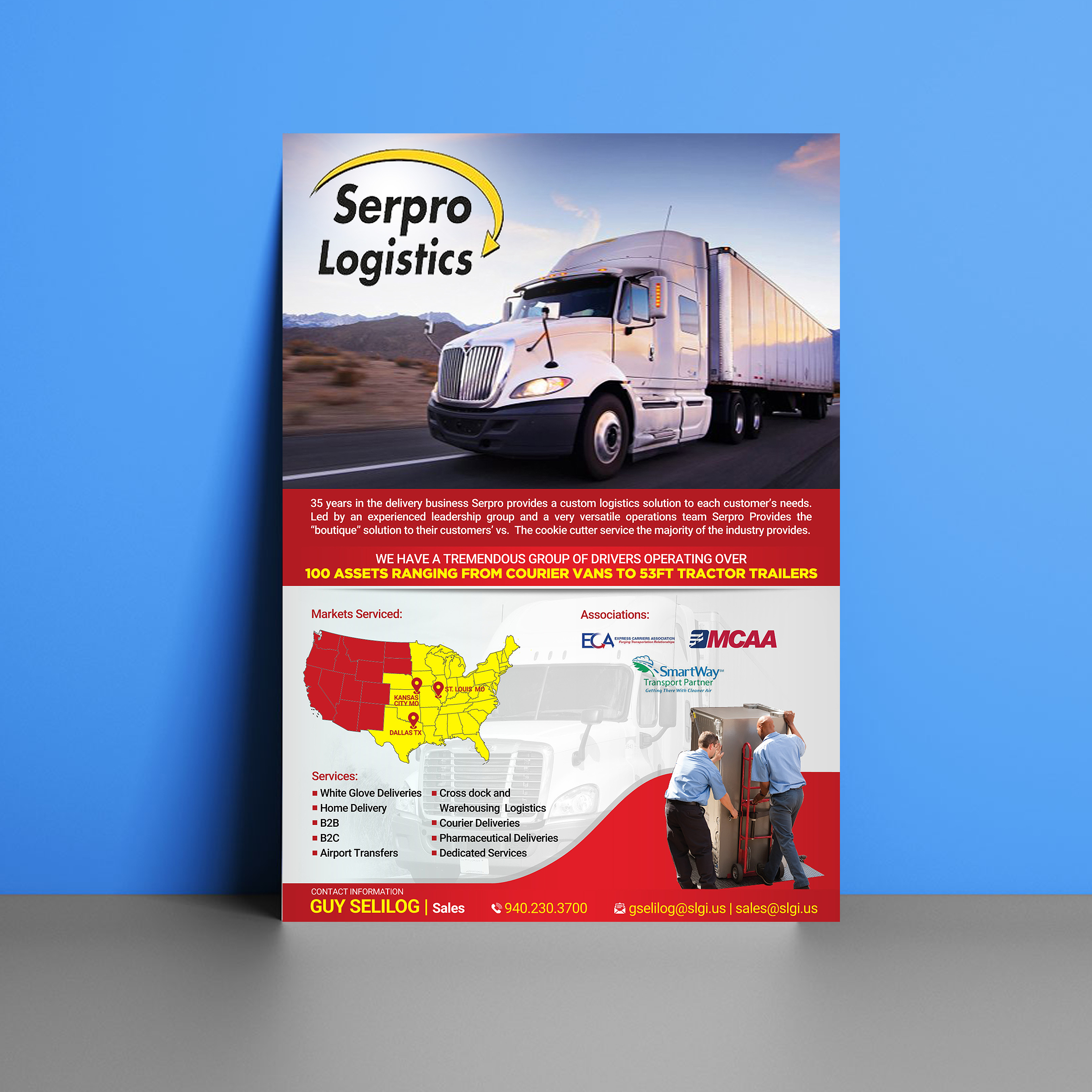 Bold, Serious, Trucking Company Flyer Design for Serpro Logistics by ...