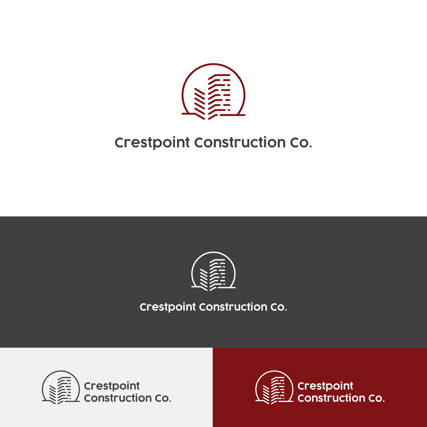 Upmarket, Professional, Construction Company Logo Design for Crestpoint ...