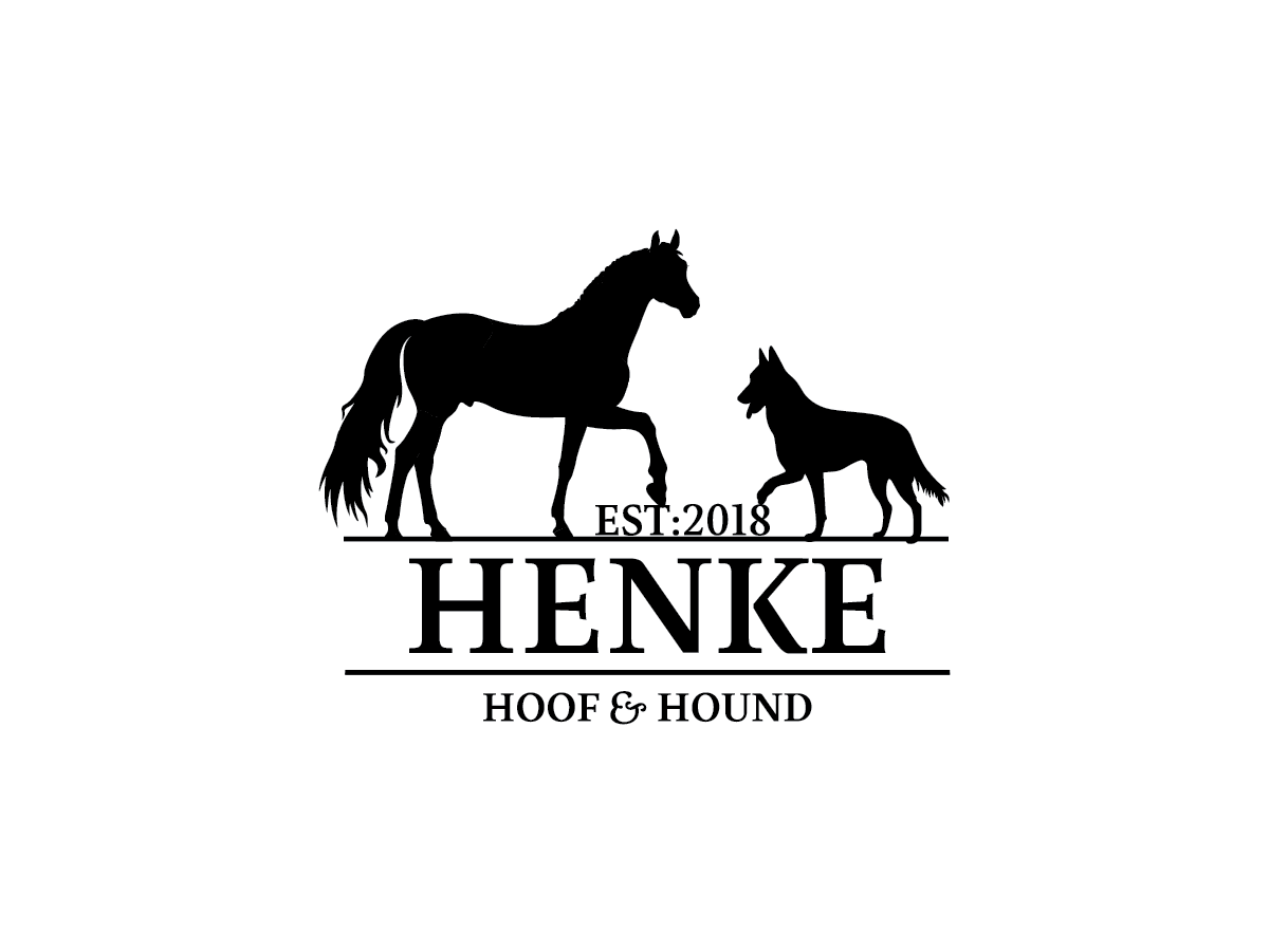 Bold, Professional Logo Design for line 1 image of horse and dog est ...