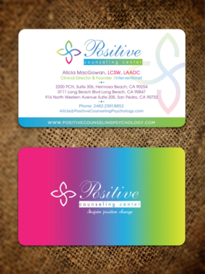Positive Counseling Center Business card | 97 Business Card Designs for ...