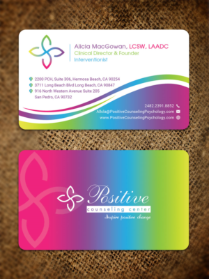 Positive Counseling Center Business card | 97 Business Card Designs for ...