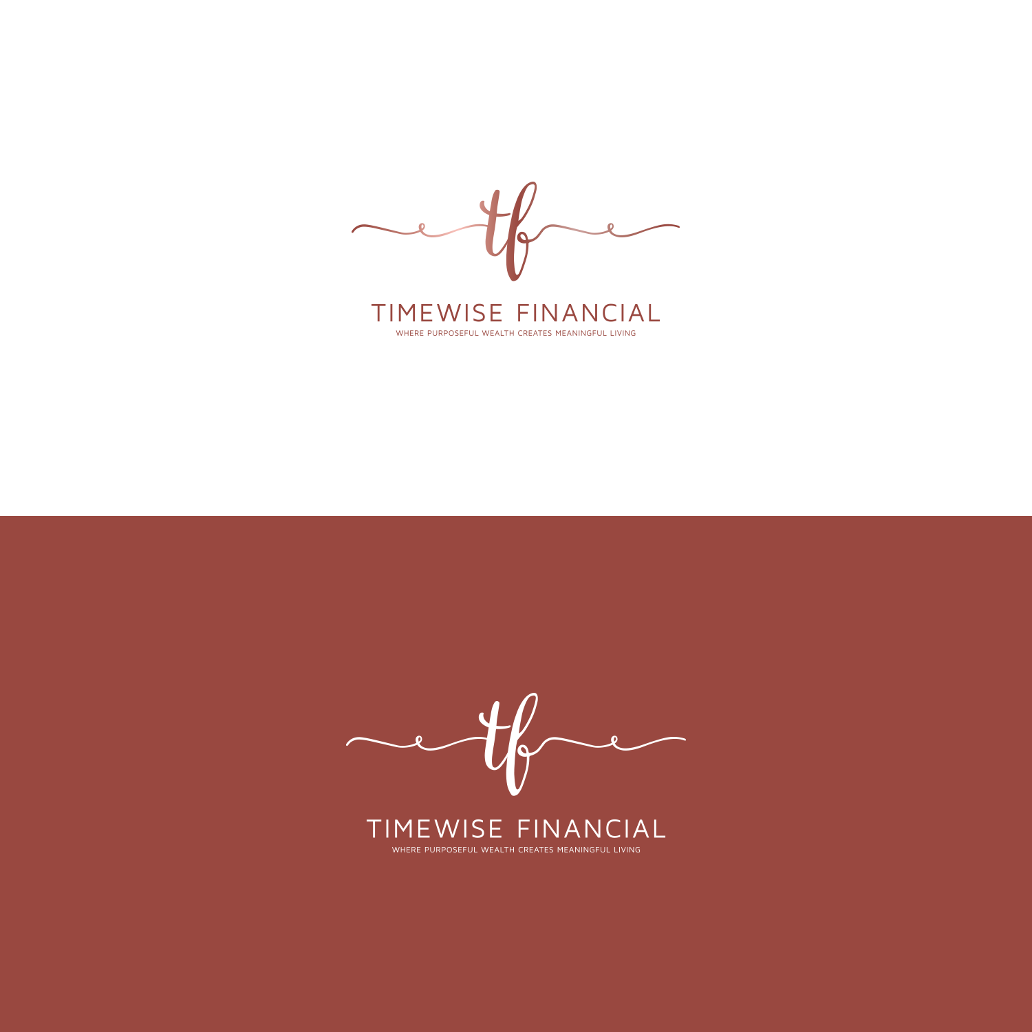 Logo Design for TimeWise Financial (and then tag line "Where purposeful ...