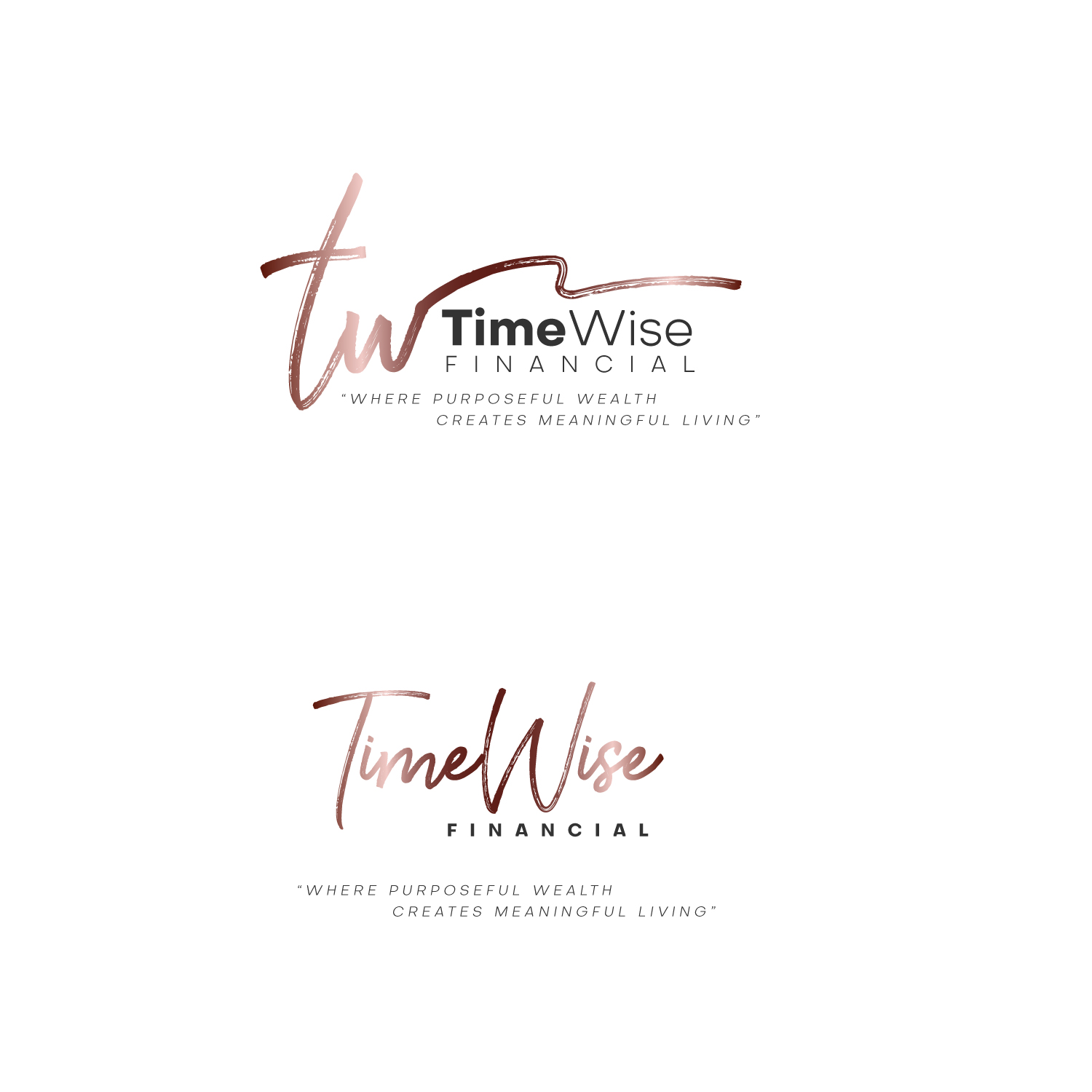 Logo Design for TimeWise Financial (and then tag line "Where purposeful ...