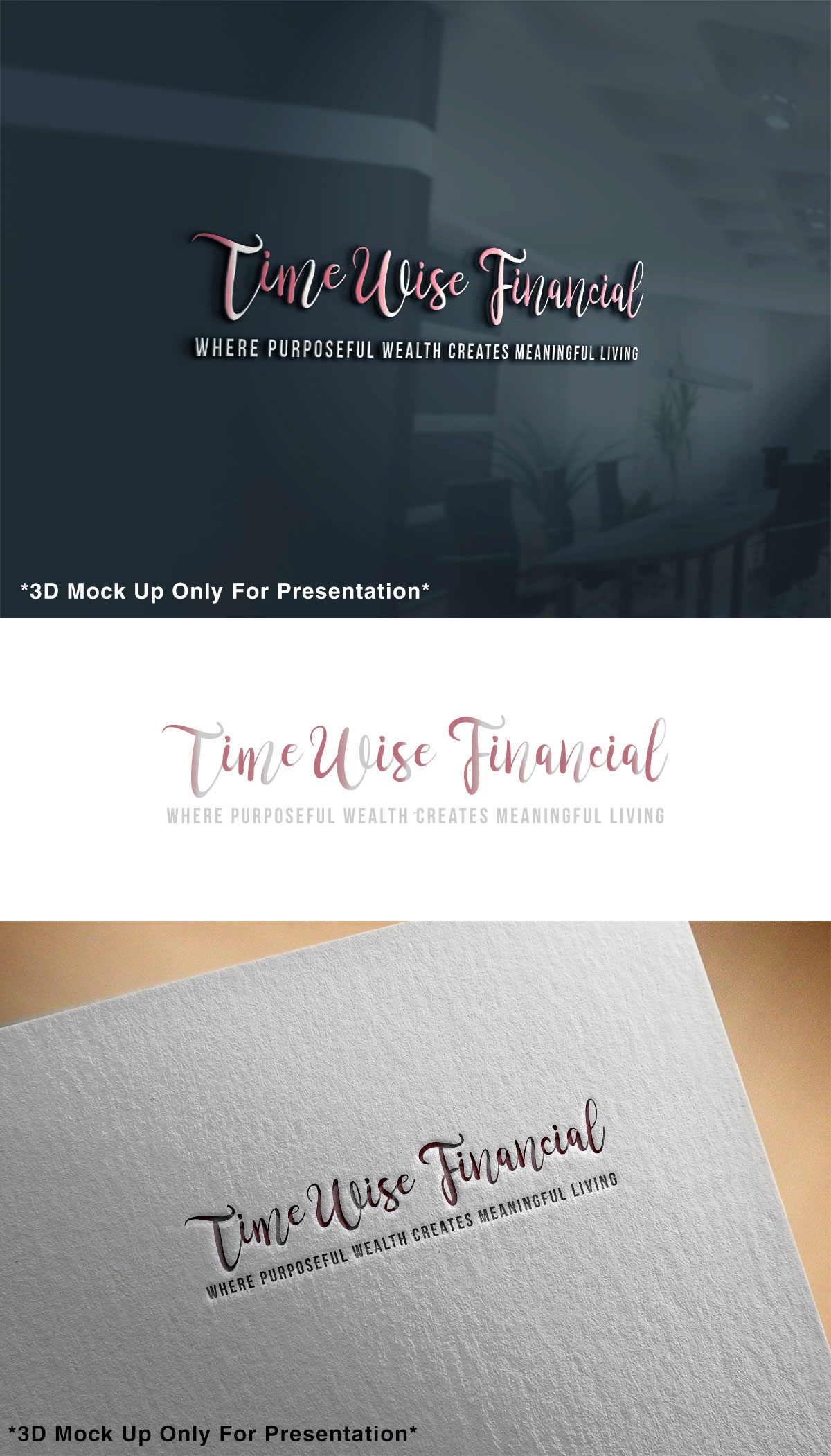 Logo Design for TimeWise Financial (and then tag line "Where purposeful ...