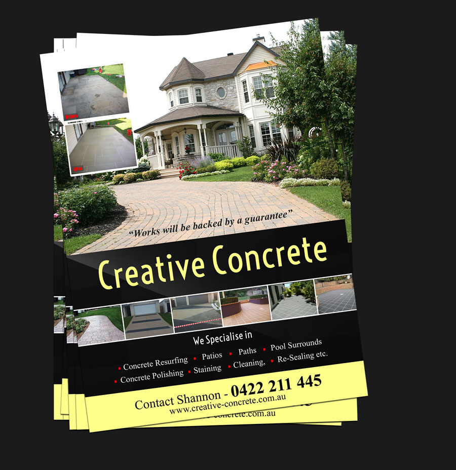 Bold, Modern, Concrete Flyer Design for a Company by NatPearlDesigns ...