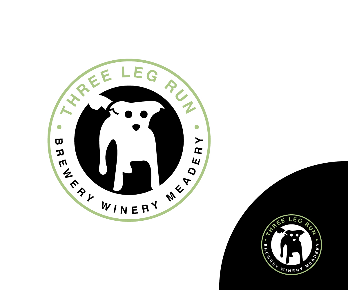 Logo Design for Three Leg Run around the top of the logo; Brewery ...