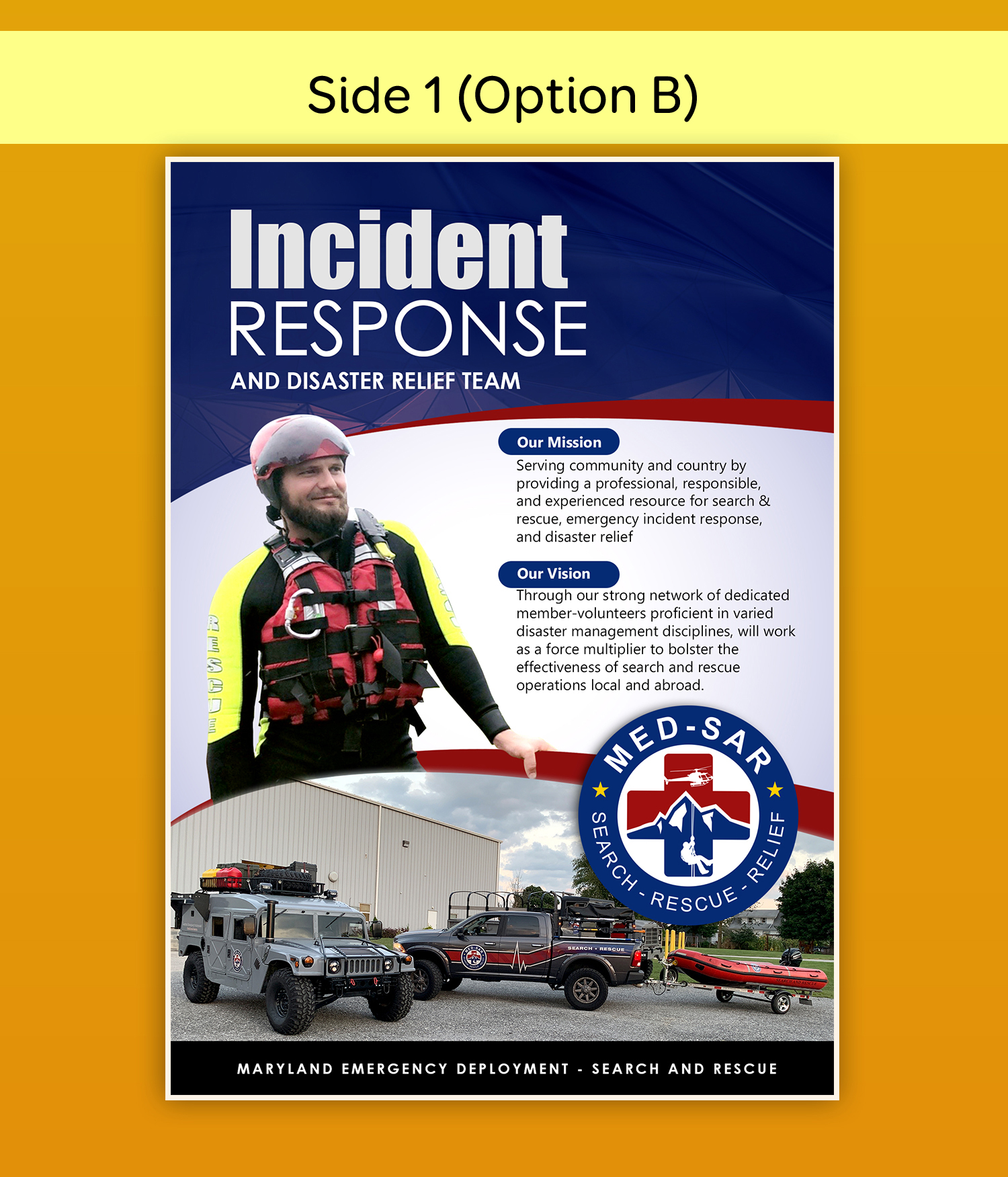 Bold, Modern, Search And Rescue Flyer Design for MED-SAR by Aplimac ...