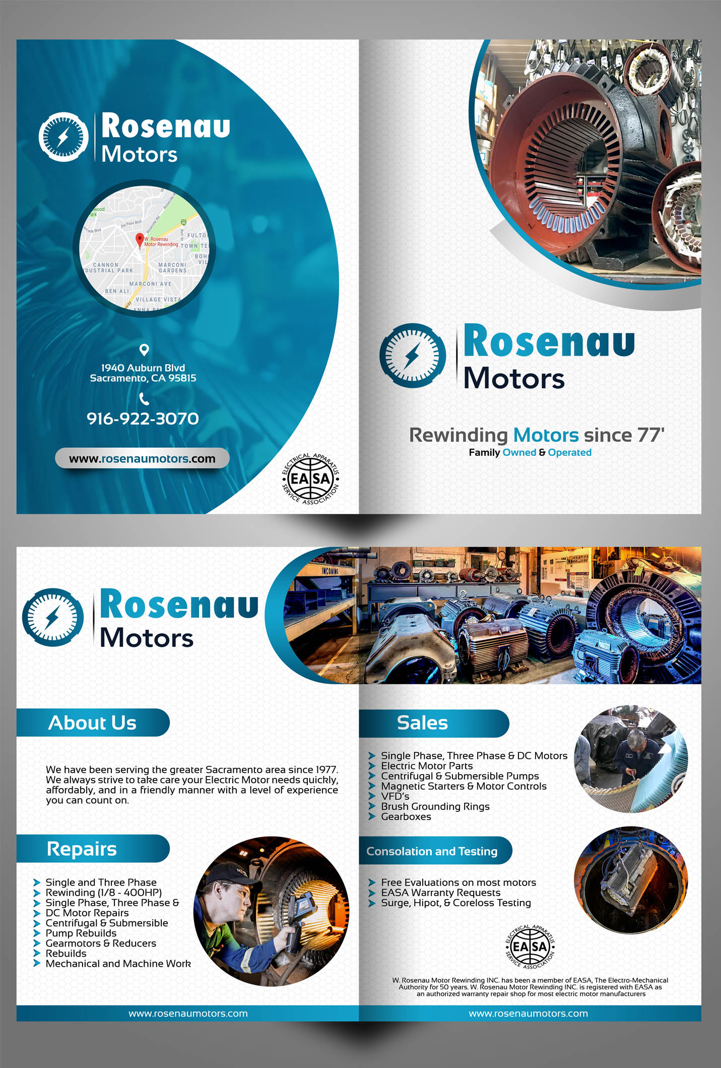 Bold, Serious Flyer Design for W. Rosenau Motor Rewinding INC by Adnan ...
