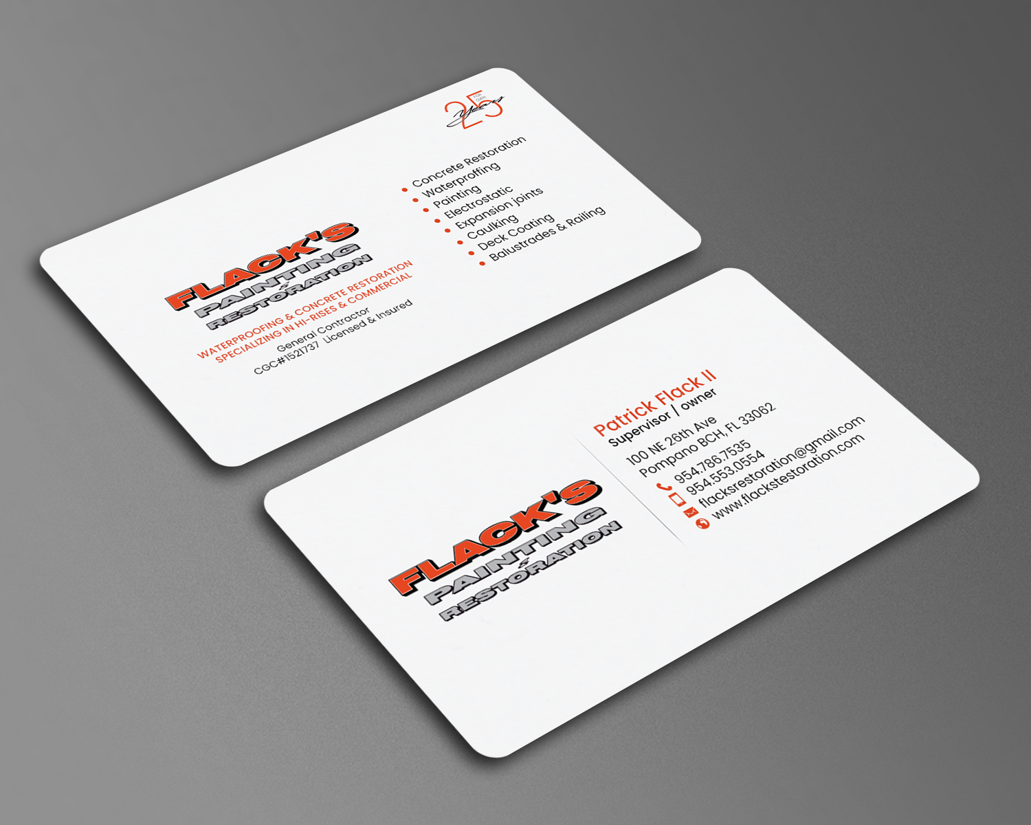Modern, Professional, Construction Business Card Design for Flack's ...