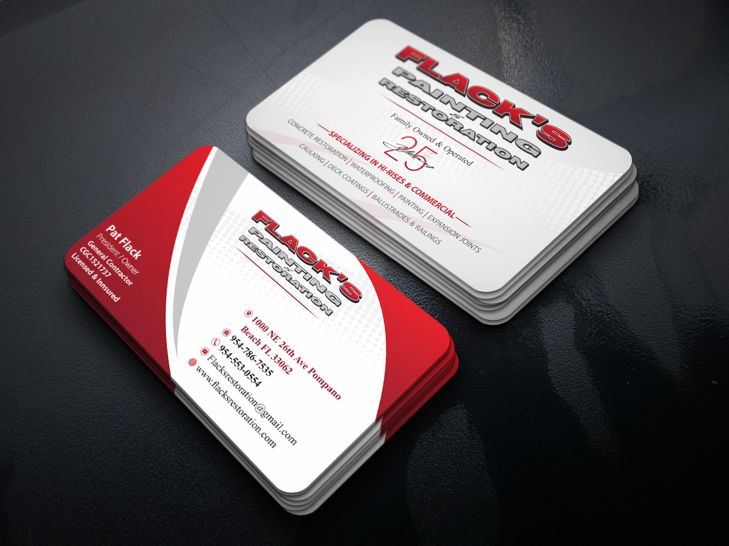 Modern, Professional, Construction Business Card Design for Flack's ...