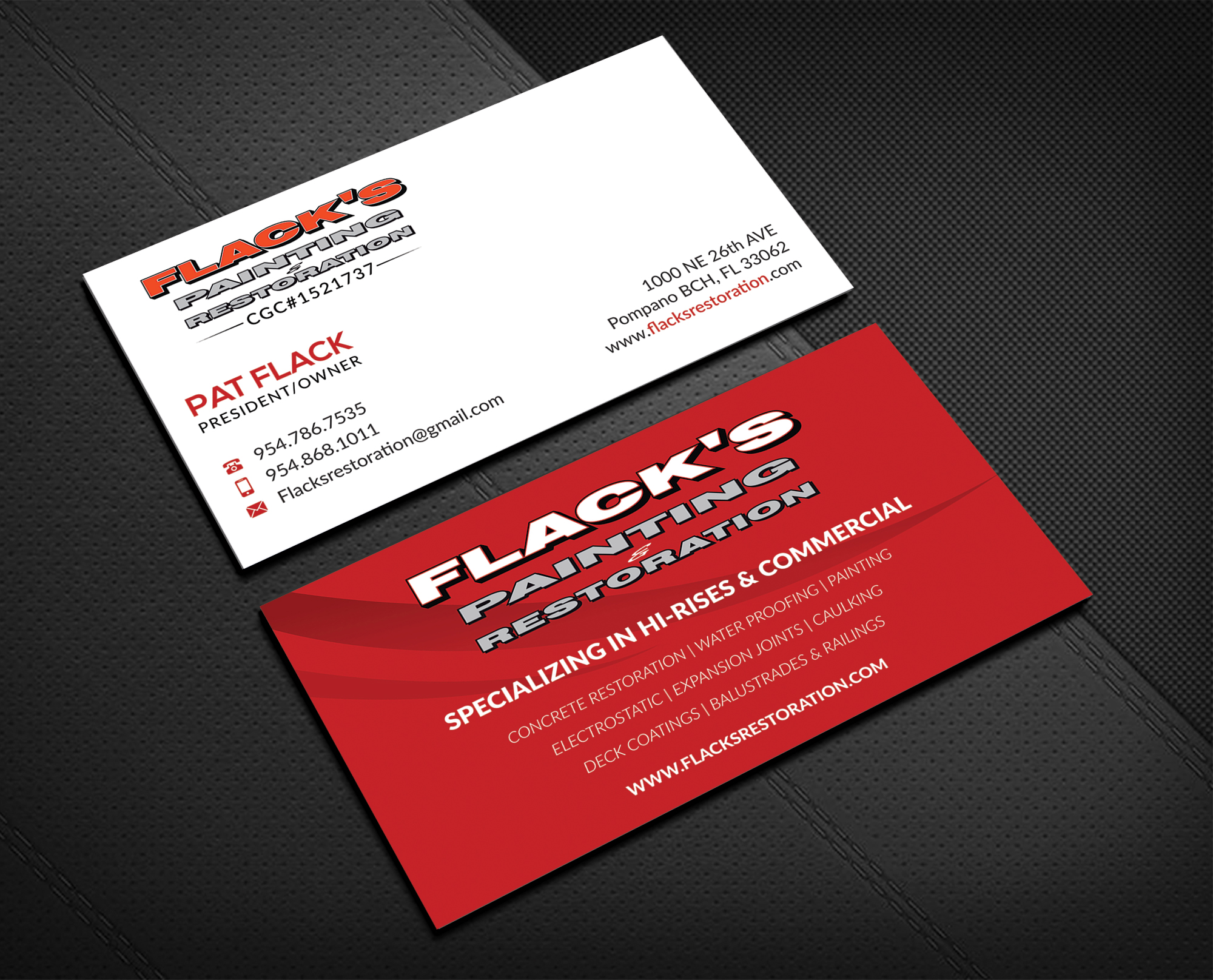 Modern, Professional, Construction Business Card Design for Flack's ...