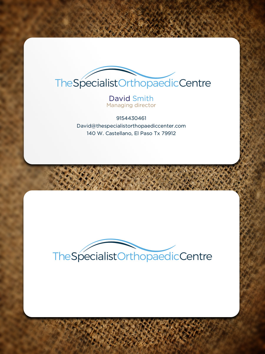 Professional, Serious Business Card Design for The Specialist ...