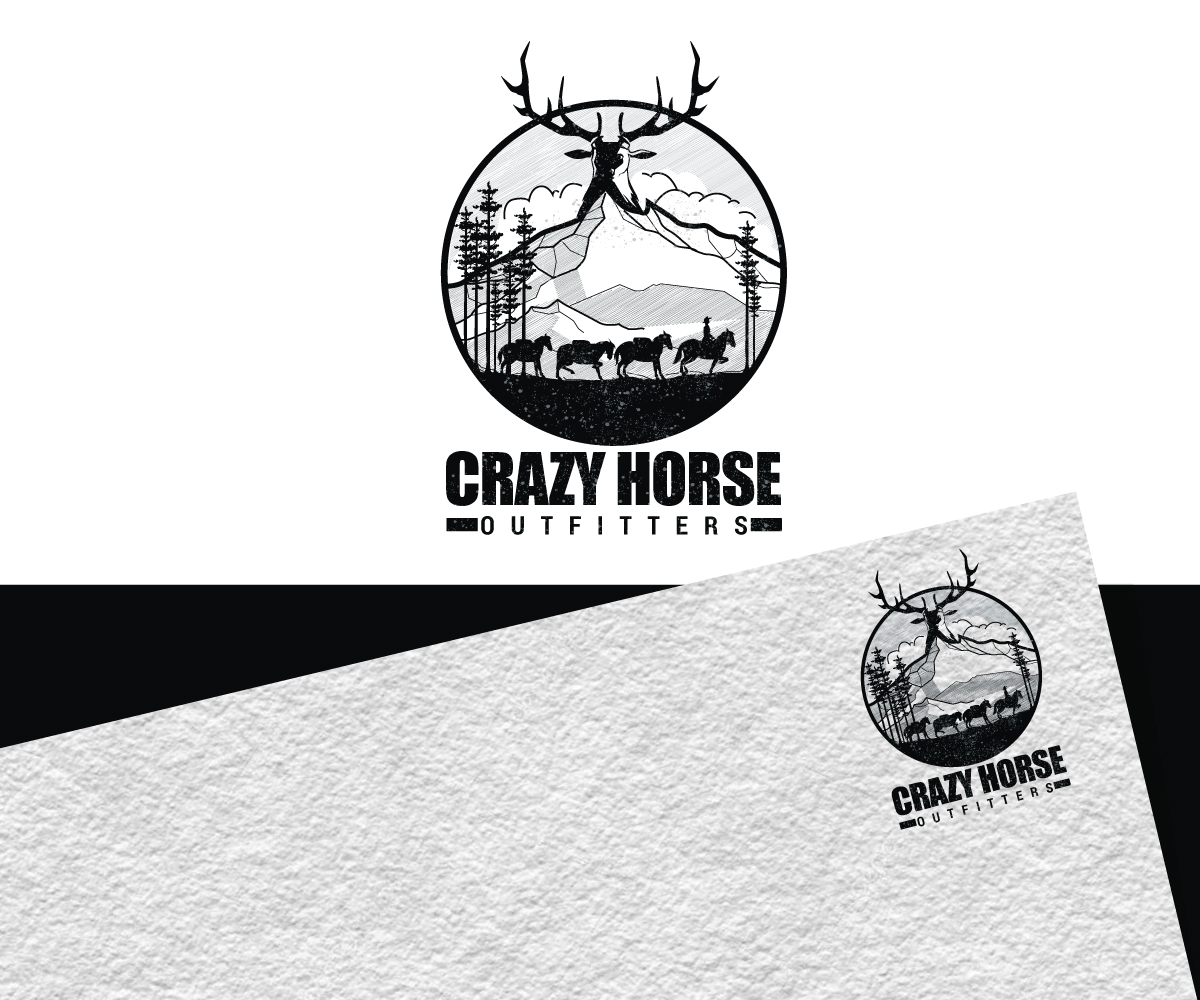 Masculine, Bold, Hunting Logo Design for Crazy Horse Outfitters by Jay ...