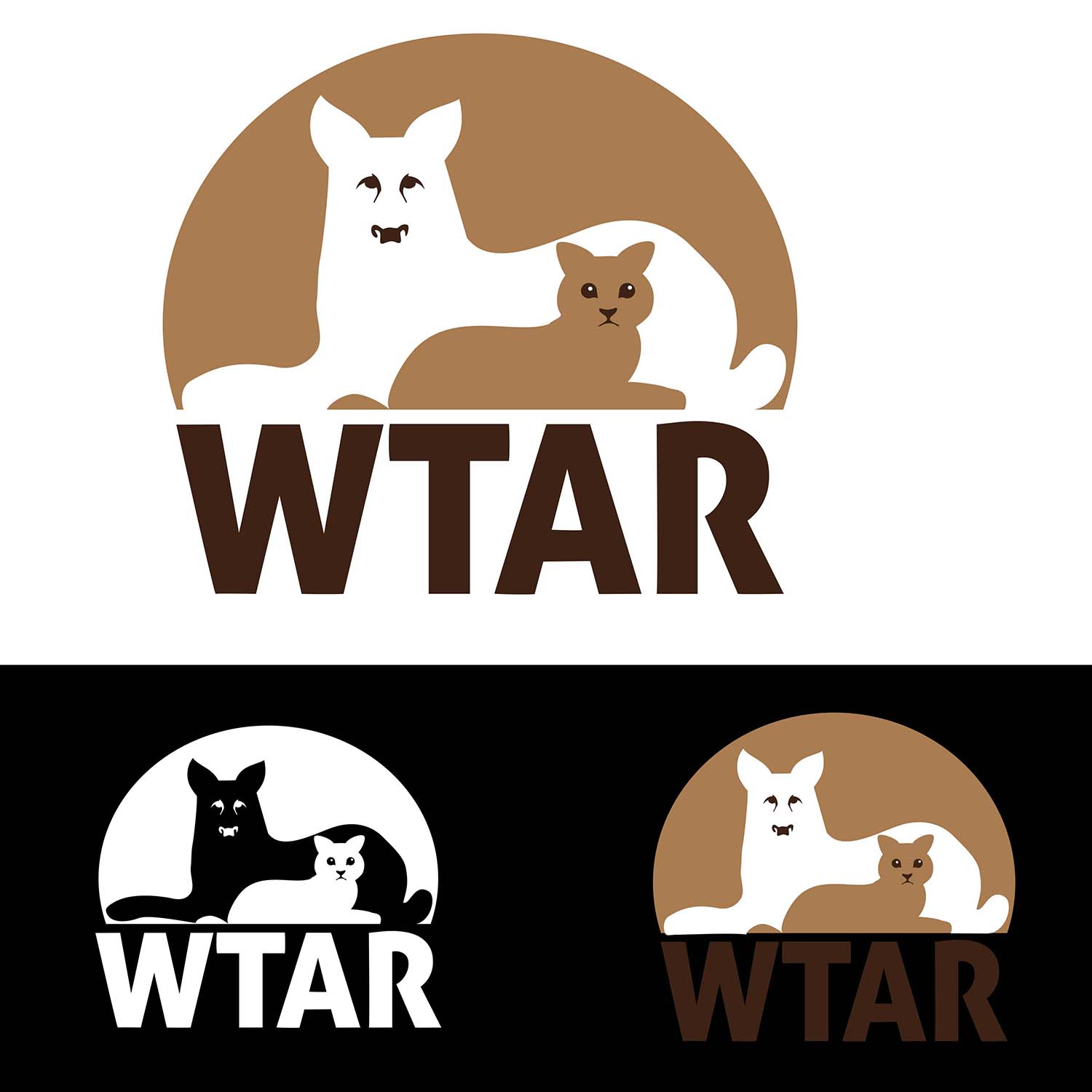 Logo Design for OPTIONS: 1) WTAR; 2) WOLF TRAP ANIMAL RESCUE; 3) WTAR ...