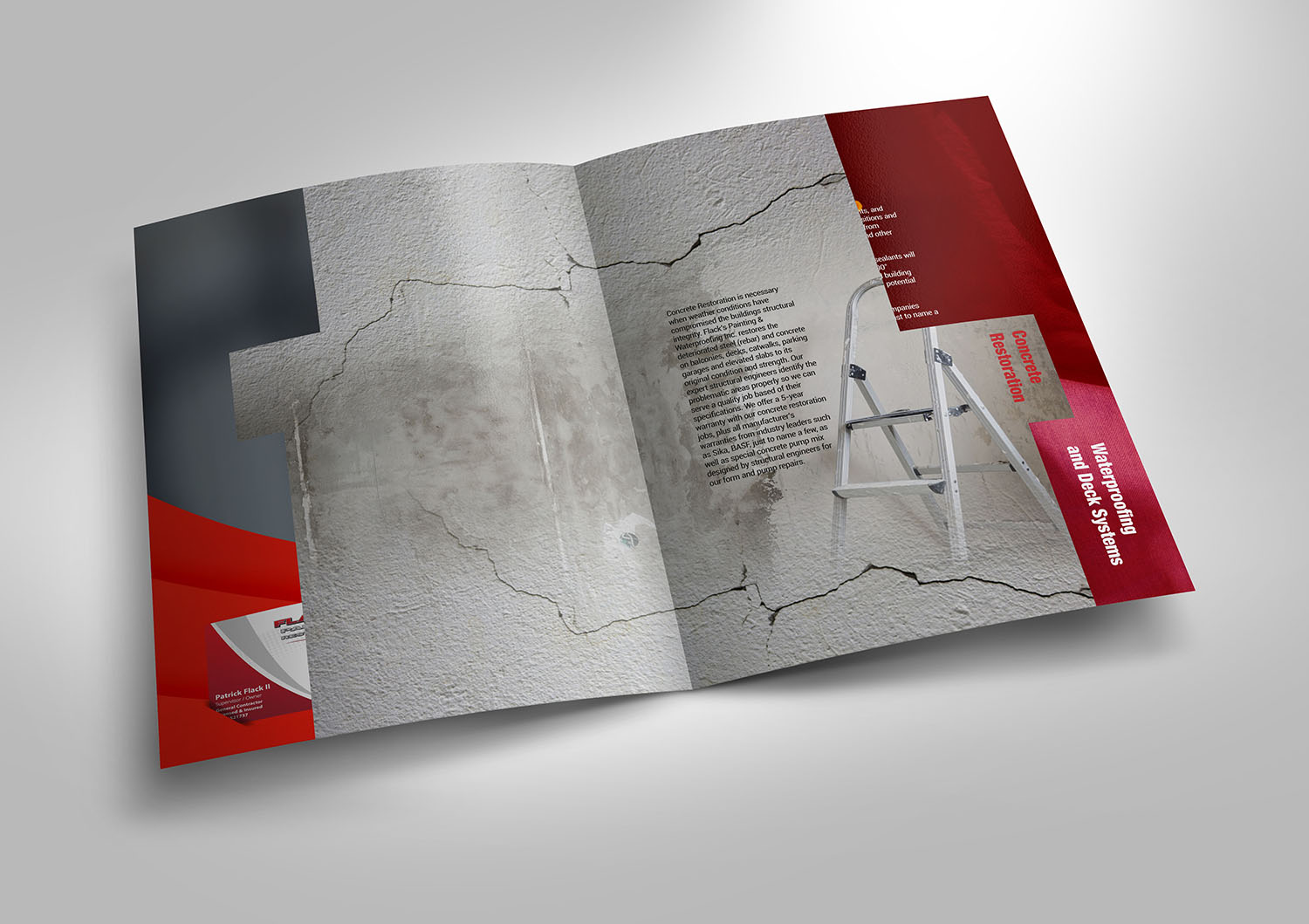 Bold, Feminine Brochure Design for Flack's Painting & Waterproofing Inc ...