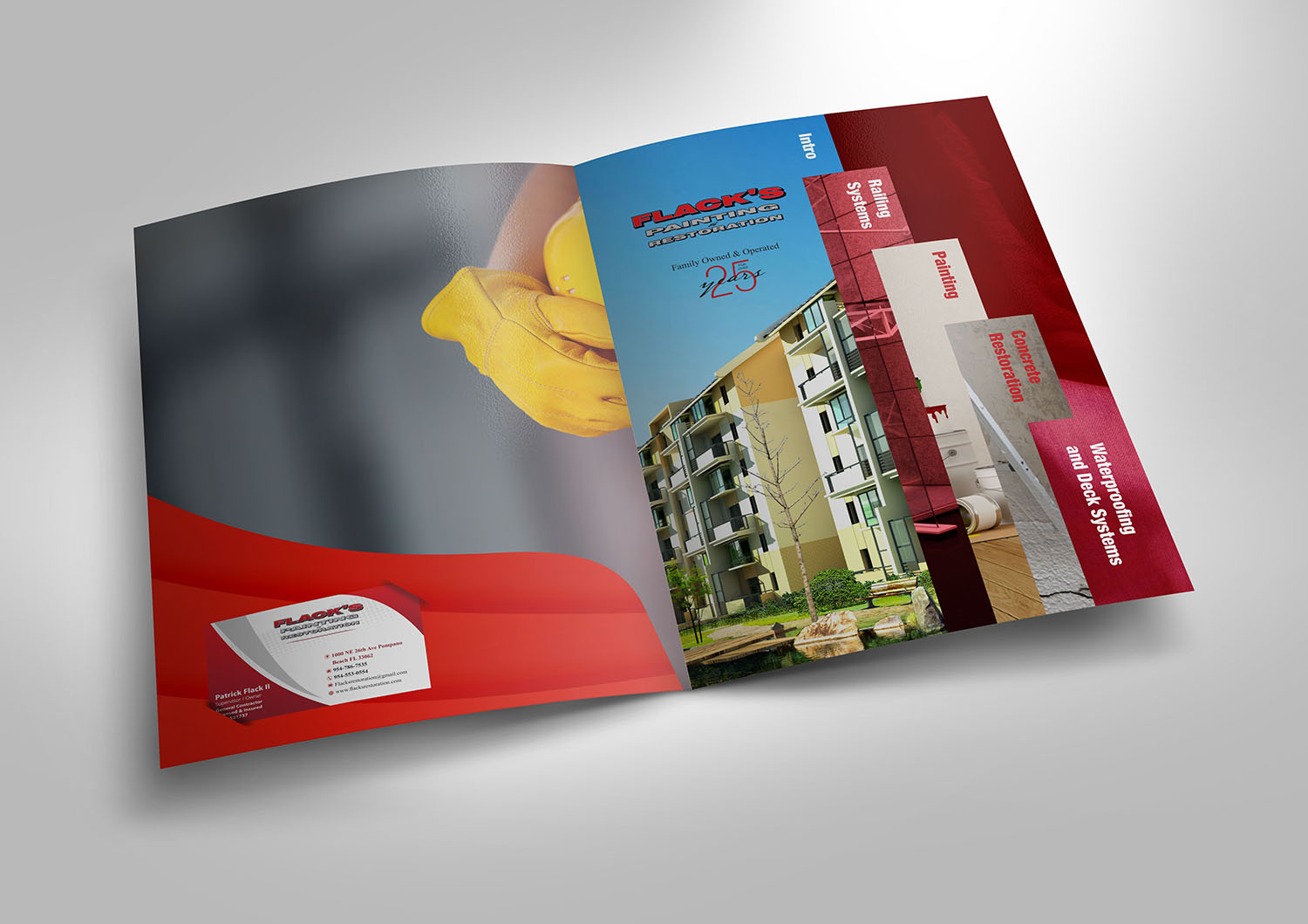 Bold, Feminine Brochure Design for Flack's Painting & Waterproofing Inc ...
