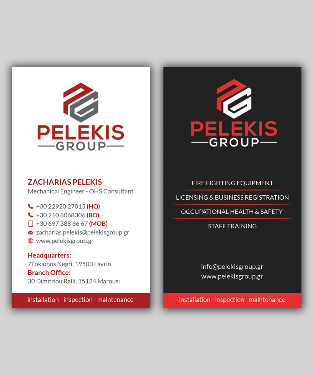Serious, Professional, Fire Safety Business Card Design for Pelekis ...