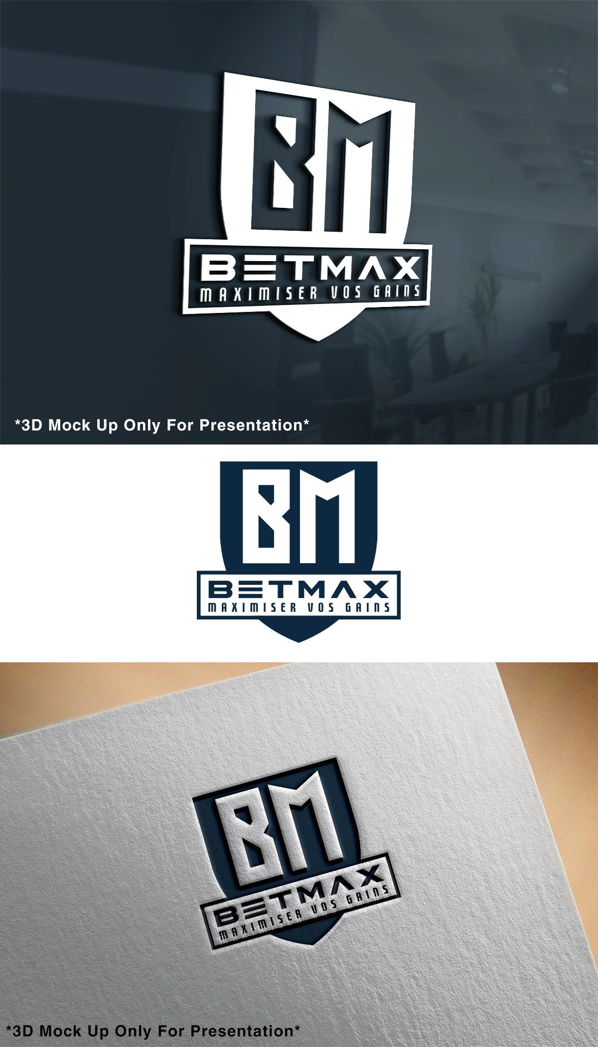 Logo Design for BM (BETMAX) + SLOGAN : MAXIMISER VOS GAINS by logograph ...