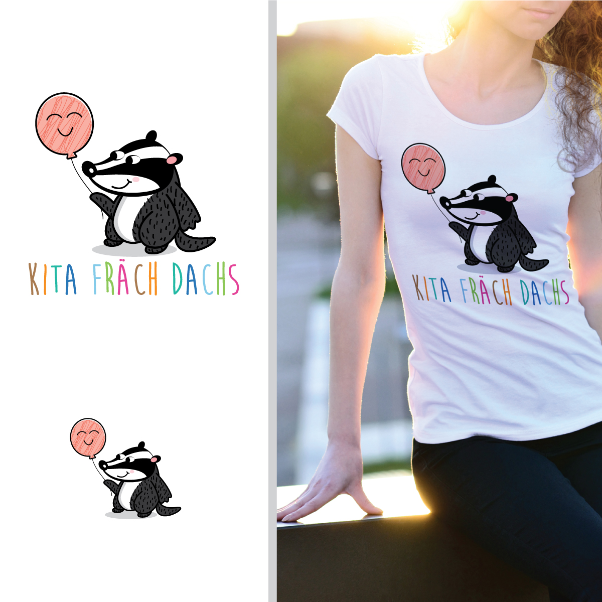 Colorful, Bold Logo Design for Kita fräch Dachs by Graphic Bricks ...