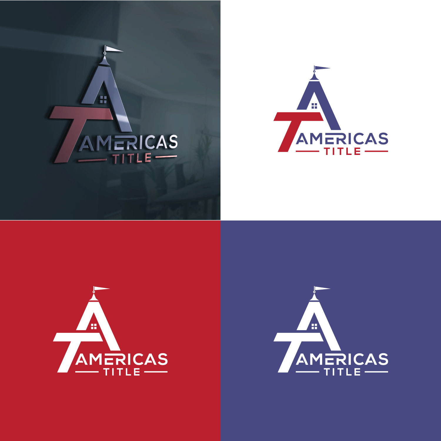Logo Design for "AmericasTitle" "Americas Title Company" "AT America ...