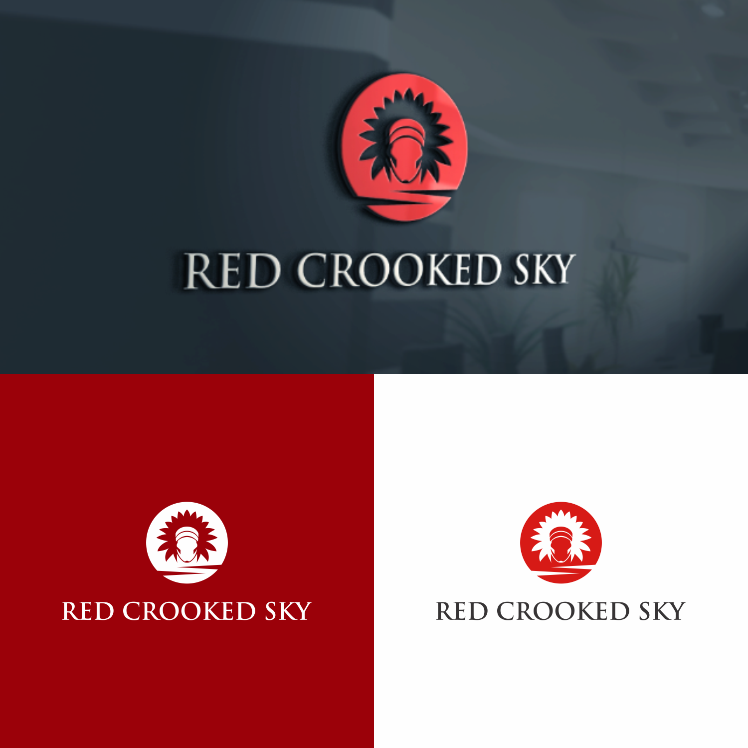 Bold, Serious Logo Design for Red Crooked (Crook-ed) Sky by ZiangArt ...