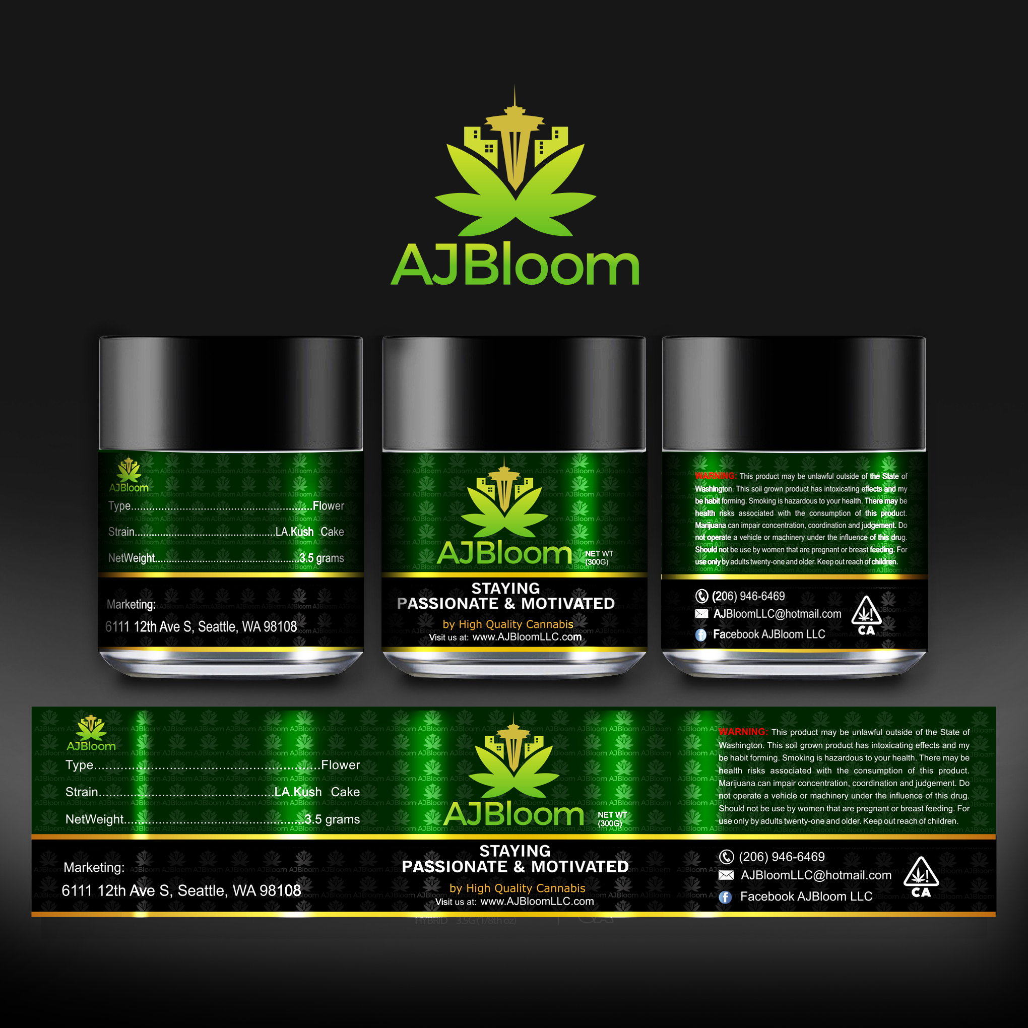 Elegant, Playful, Cannabis Label Design for AJBloom, LLC by sanalkumar ...