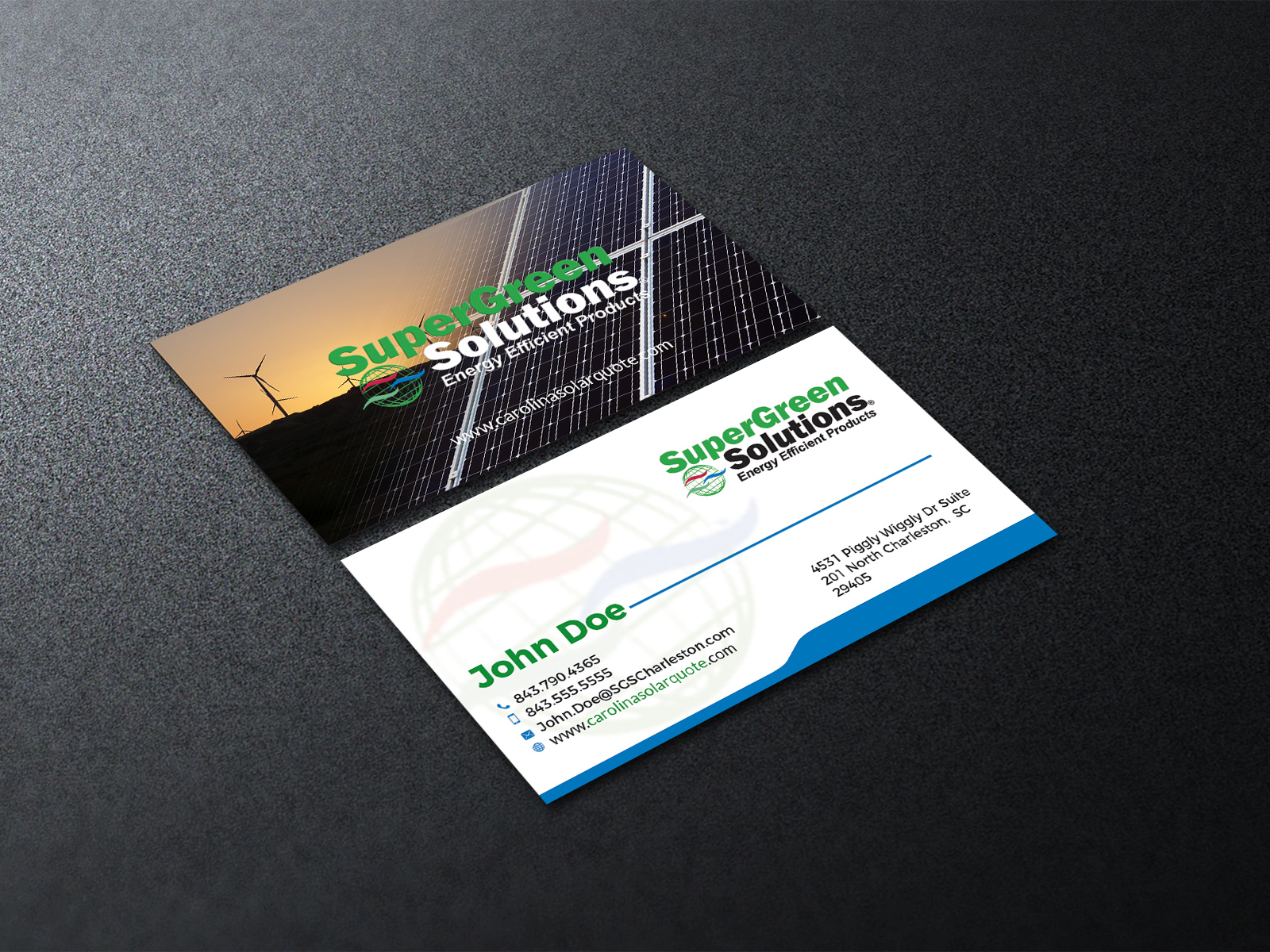Traditional, Serious, Solar Energy Business Card Design for a Company ...