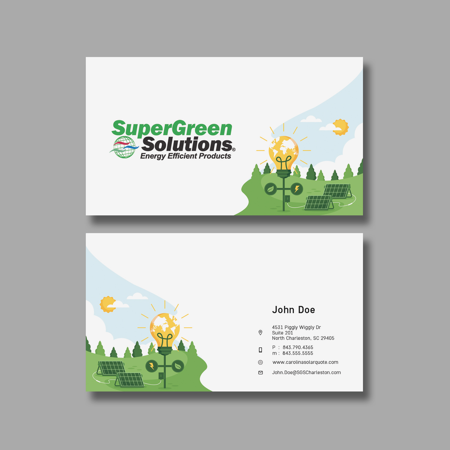 Traditional, Serious, Solar Energy Business Card Design for a Company ...
