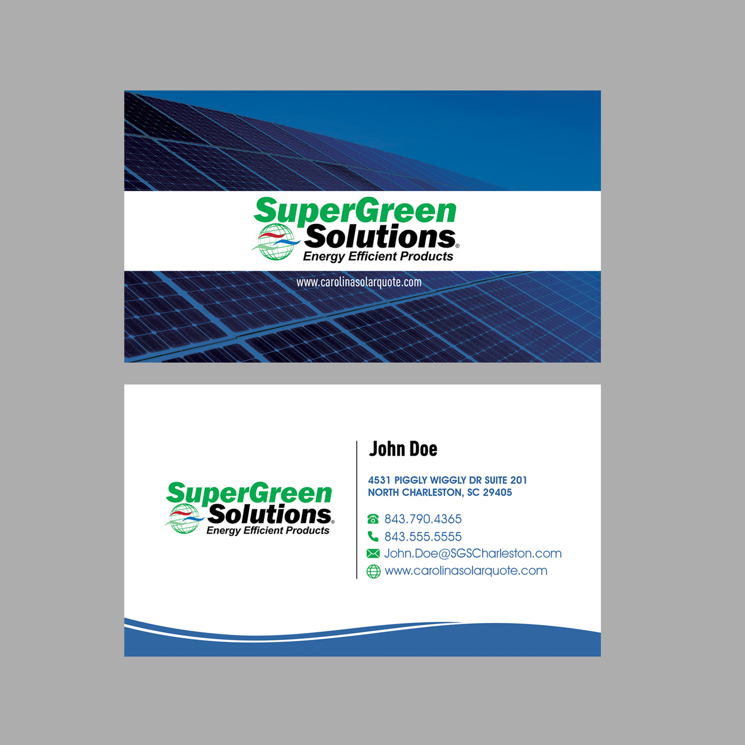 Traditional, Serious, Solar Energy Business Card Design for a Company ...