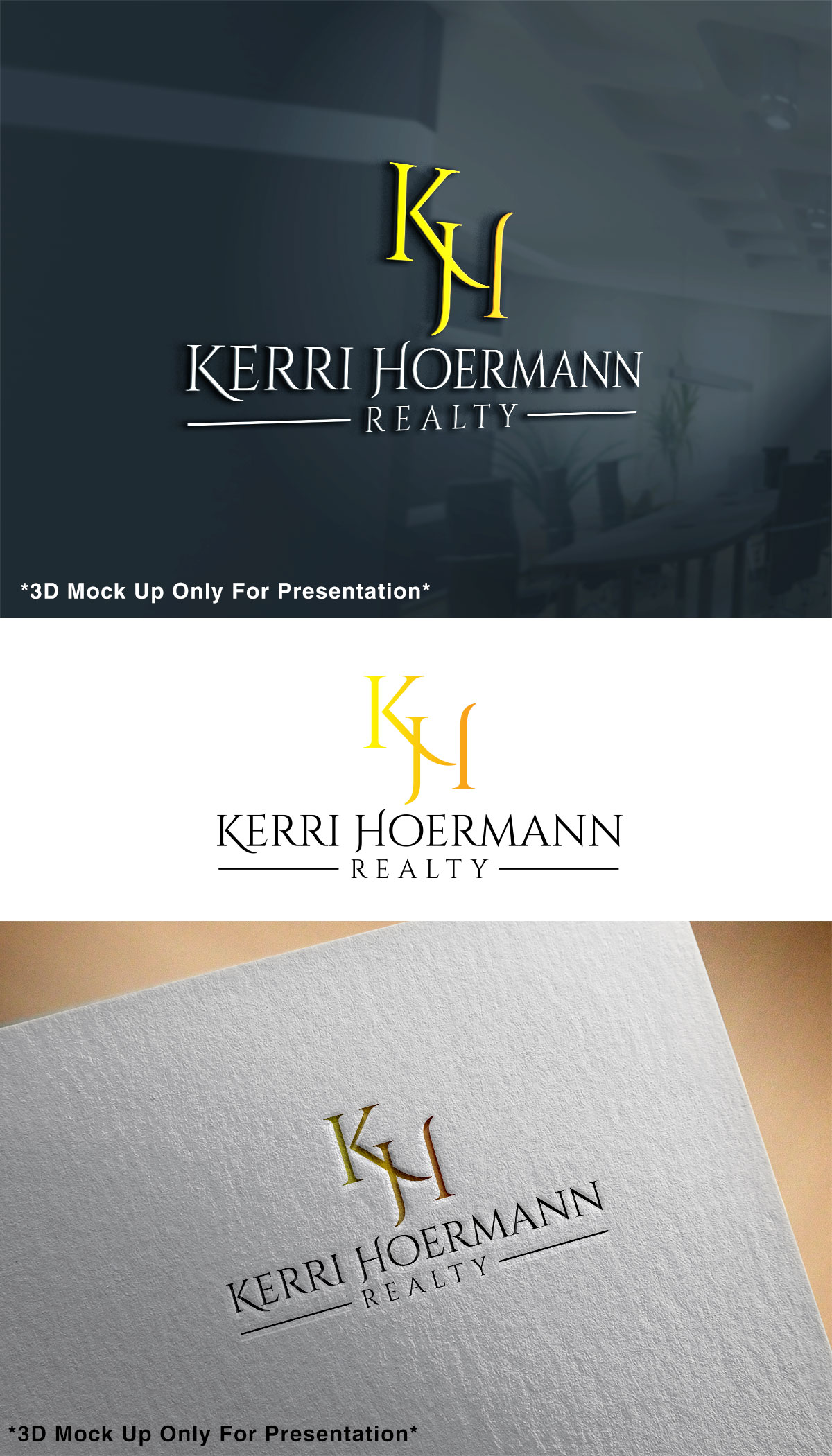 Professional, Bold, Real Estate Logo Design for Kerri Hoermann Realty ...