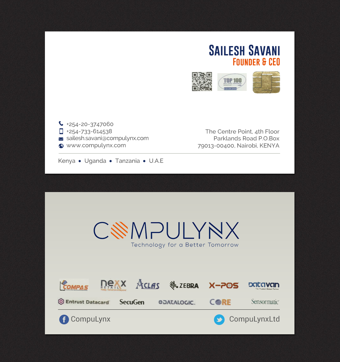 Modern, Professional, High Tech Business Card Design for COMPULYNX LTD ...