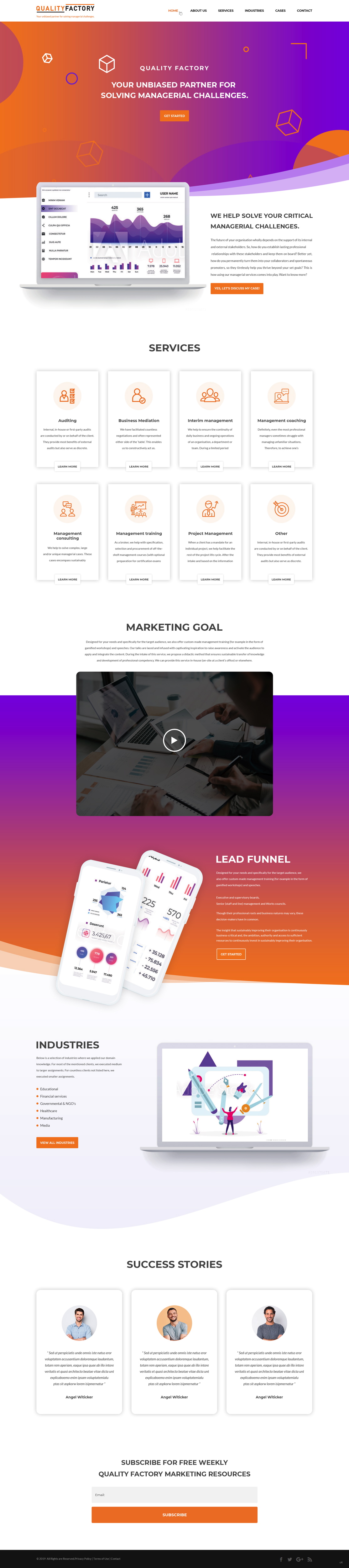 Elegant, Playful, Professional Service Web Design for Quality Factory by pb | Design #23332499