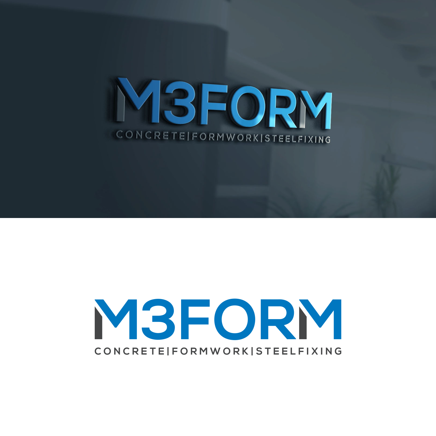 Elegant, Playful Logo Design for M3FORM & underneath “concrete|formwork ...