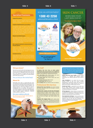 Skin cancer clinic services trifold brochure | 143 Brochure Designs for ...
