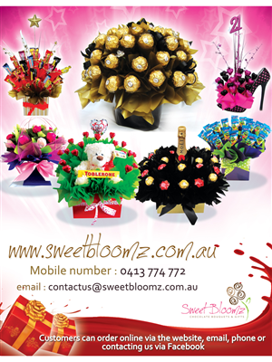 Sweet Bloomz Chocolate Bouquets Flyer Design | 22 Flyer Designs for ...