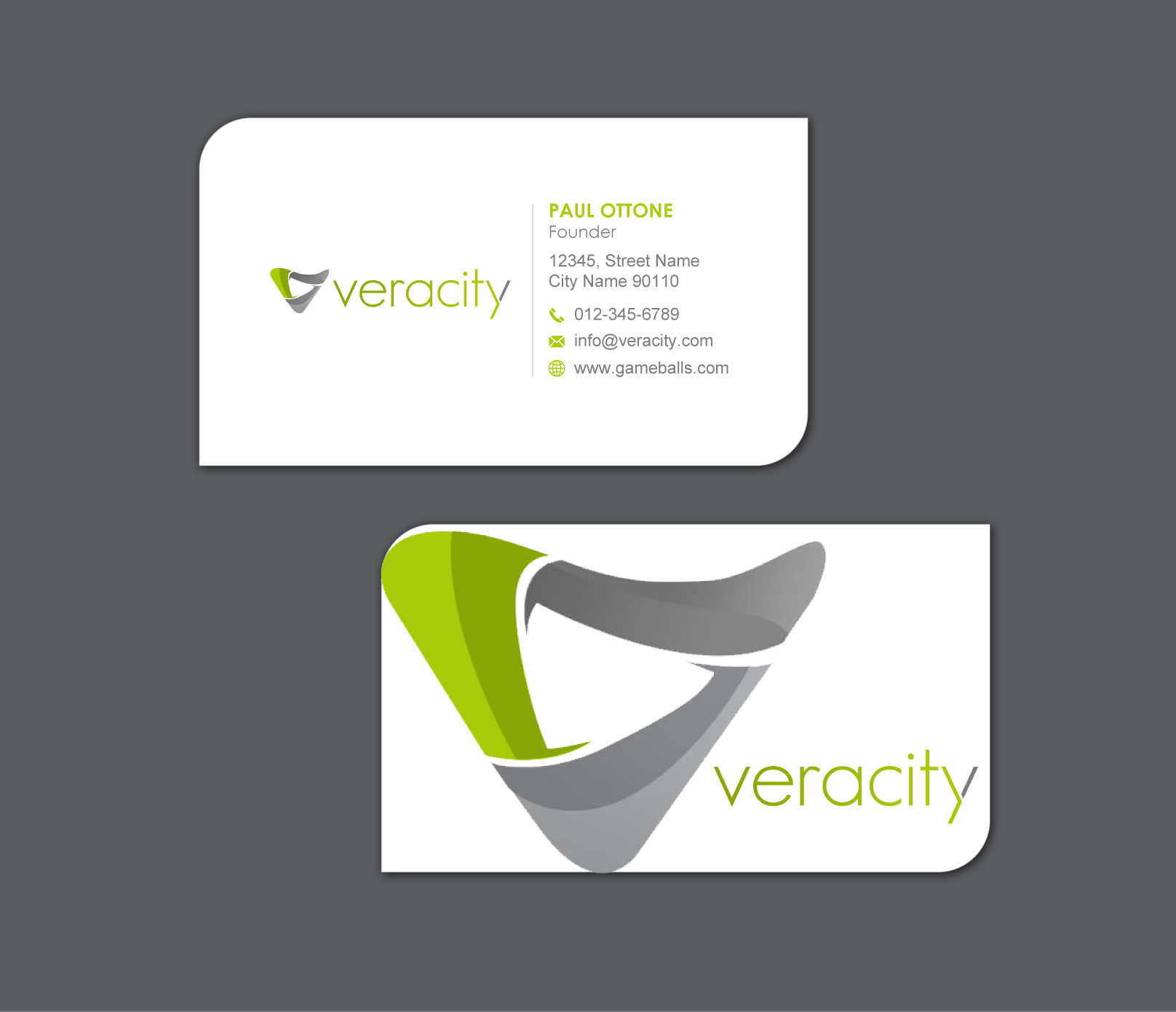 Elegant, Playful Business Card Design for veracity by Infinitive ...